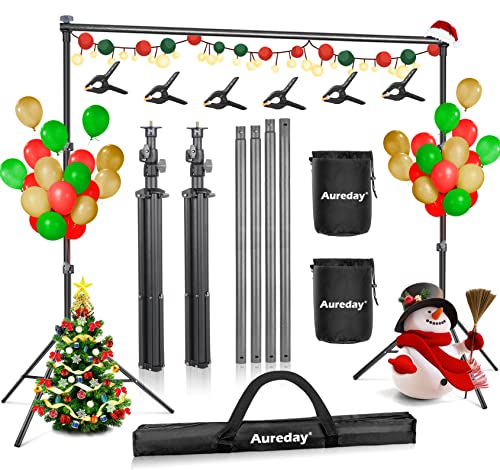 Aureday Backdrop Stand, 8.5x10ft Adjustable Photo Backdrop Stand for ...