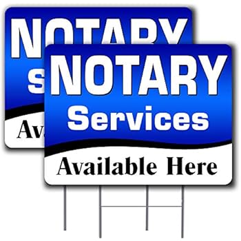 Amazon.com : Vista Products 2 Pack Notary Services Available Here Yard ...