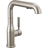 Delta Nicoli Brushed Nickel U-Spout Kitchen Faucet with Pull Down ...