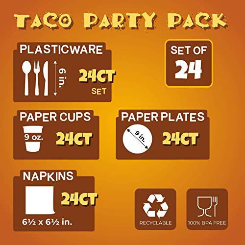 Let's Taco Bout Party Bundle for Birthdays, Fiestas, Includes Plates ...