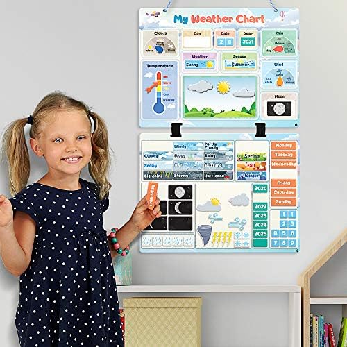 Magnetic Weather Chart for Kids – Kindergarten Calendar and Weather ...