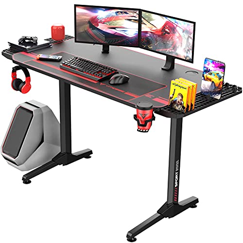 VITESSE 55 Inch Gaming Desk Gaming Table, T-Shaped Home Office PC ...