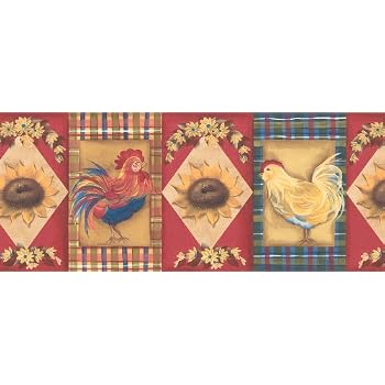 Brewster 137B59147 Borders and More Sunflower Rooster Wall Border, 9 ...