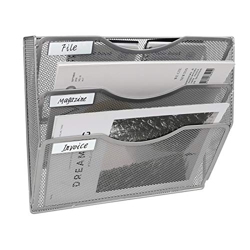 EasyPAG 3 Pocket Wall Mounted File Organizer Vertical Hanging File ...