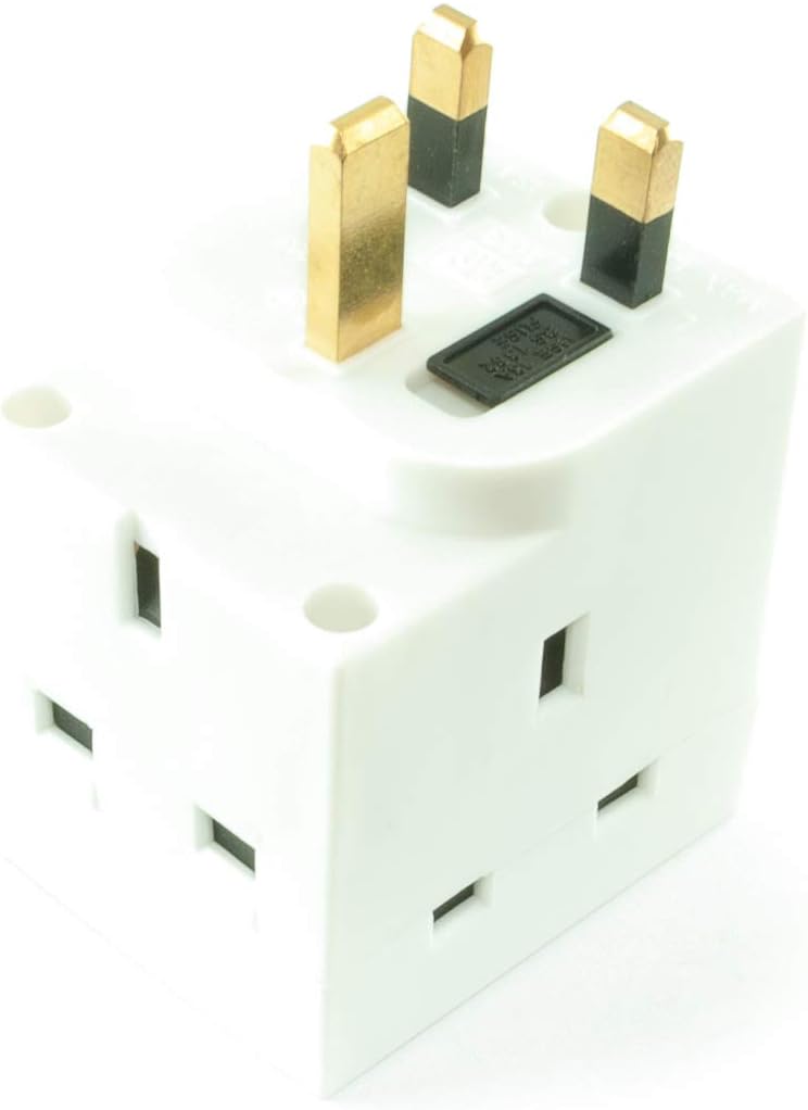 3 Way/ Triple UK Mains 3 Pin 250v Adapter Plug/ Socket – BigaMart