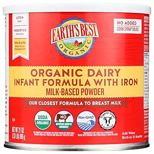 Earth's Best Organic Baby Formula for Babies 0-12 Months, Powdered ...