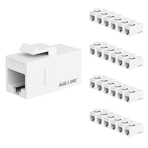 iwillink RJ45 Cat6 Keystone Coupler 25-Pack, Female to Female Cat6 ...