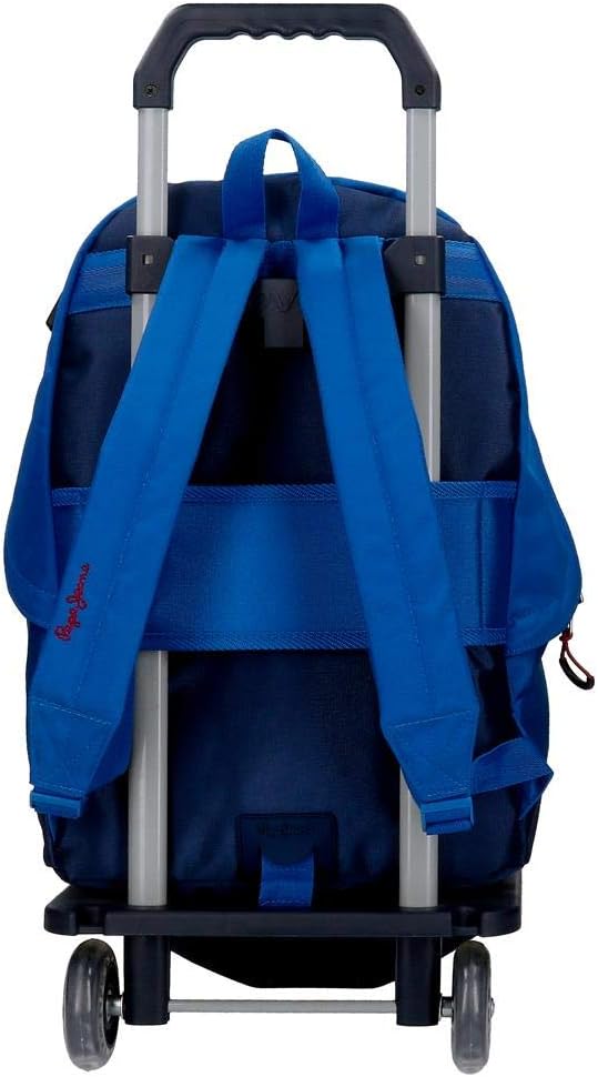 Pepe Jeans Overlap Backpack with Trolley Blue 32x44x15 cms Polyester 21 ...