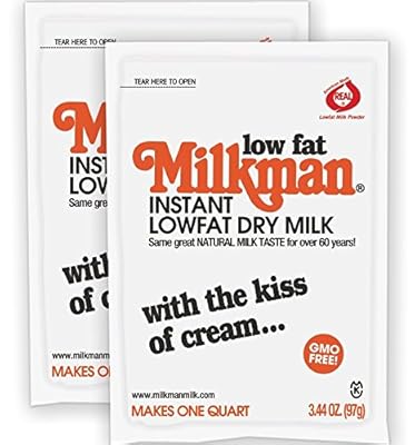 Milkman Instant Low Fat Dry Powdered Milk - 2 Quarts (6.88 Oz) GMO Free