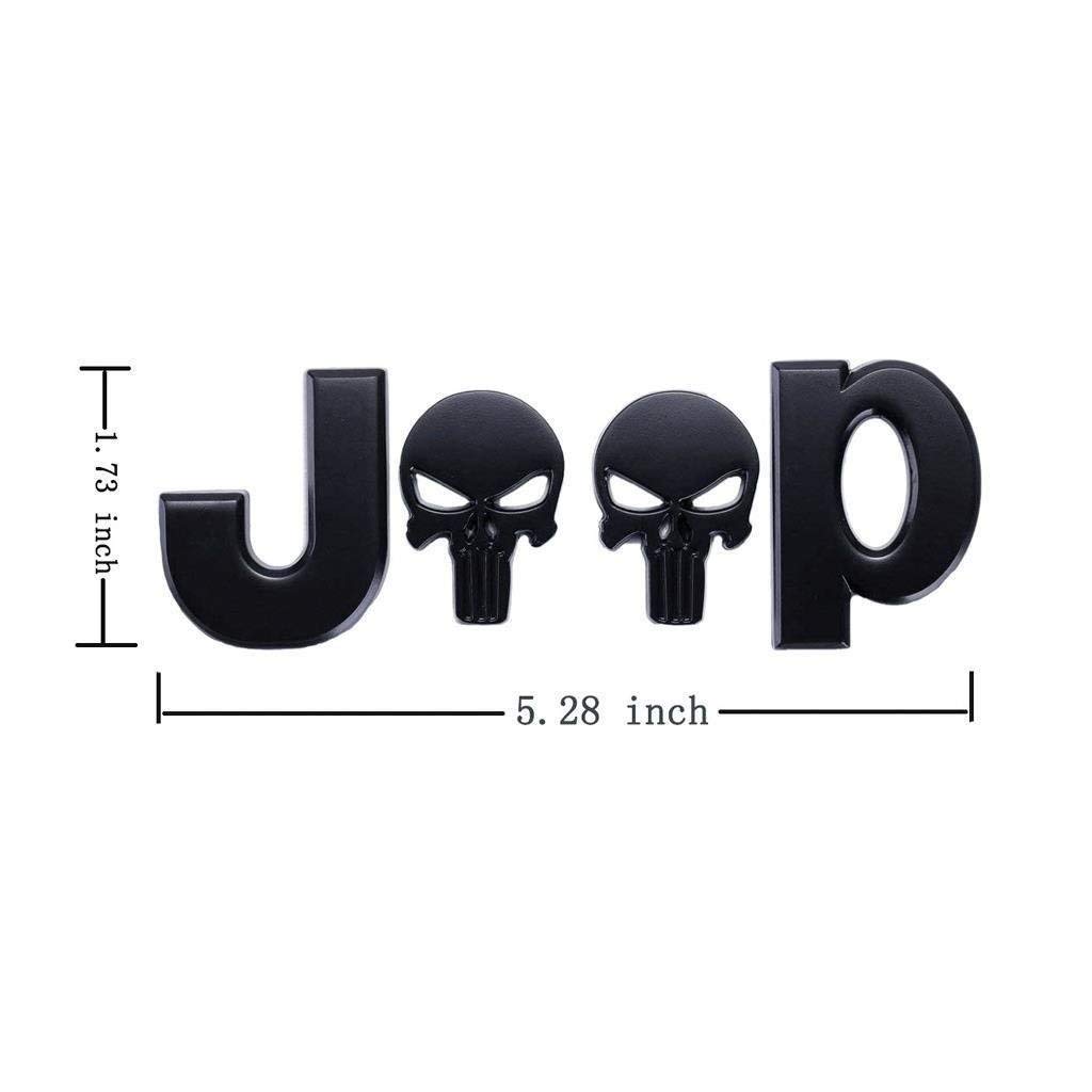 Xotic Tech 3D Letter Emblem for Jeep Punisher Skull Logo Sticker Car ...
