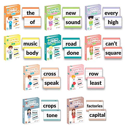 Little Champion Reader 1,000 Sight Fry Dolch Word-List Flashcards in 10 ...