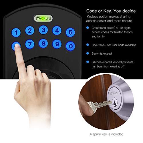 Electronic Keypad Deadbolt Door Lock with 1-Touch Motorized Locking ...