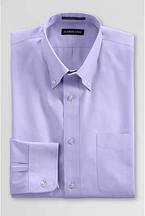 Lands' End Men's Regular Tailored Fit No Iron Pinpoint Dress Shirt, 16 ...