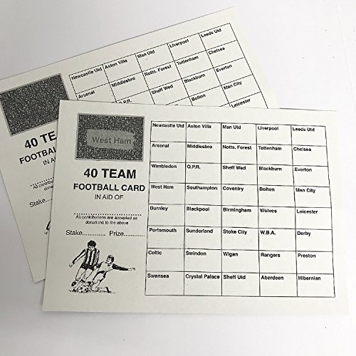 25 x 40 Team football scratch cards UK team names: Amazon.co.uk: Toys ...
