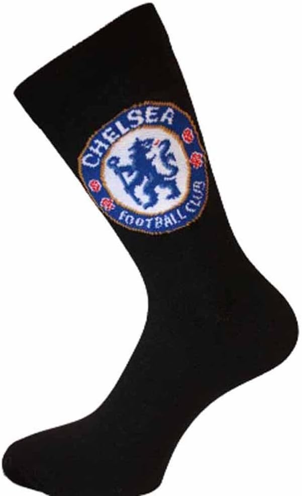 Mens Official Chelsea Football Club Crest Socks Size 6-11 Black 3pk ...