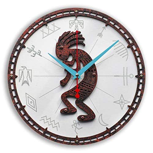 Amazon.com: Kokopelli Rusty Metal Wall Clock, large native american ...