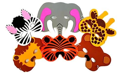 Playscene 1 Dozen Foam Zoo Animal Masks, Party Favors for Children (Zoo ...