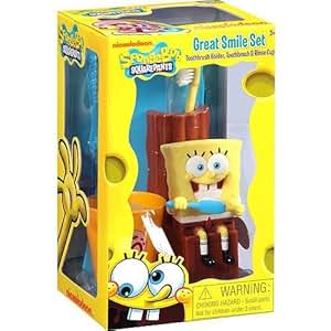 Amazon.com: SpongeBob Squarepants Great Smile Toothbrush Set, 3pc ...