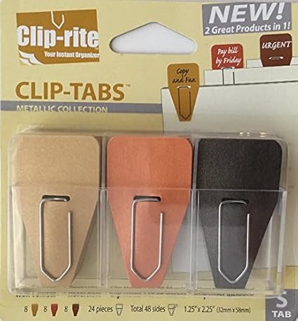 Amazon.com : Clip-rite Clip-Tabs, 1.25" x 2.25", Beige/Tan/Brown, Pack ...