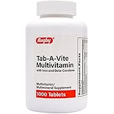 Amazon.com: Rugby Tab-A-Vite Multivitamin with Iron and Beta-Carotene Multivitamin/Mineral ...