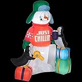 Animated Inflatable Shivering Snowman - The Green Head