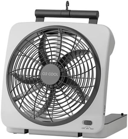 O2-COOL Indoor/Outdoor 10" Battery operated fan with AC ADAPTER ...