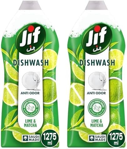 JIF Anti Odor Dishwashing Liquid Lime & Matcha Tea, for 100% Grease ...