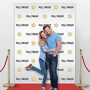 Amazon.com: Hollywood Star Themed Step and Repeat Backdrop for Red ...