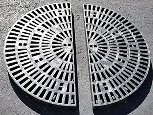 36 Inch x 36 Inch Circle Heavy Duty Fountain Basin Grate - (2) 18 Inch x 36 Inch Half Circle ...