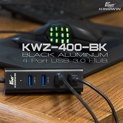 Kingwin 4 Port Portable USB 3.0 SuperSpeed Hub Compatible with USB 2.0 ...