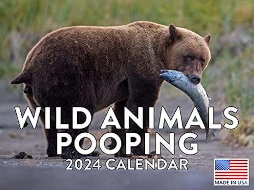 Wild Animals Pooping Calendar 2024 Wall Poop Monthly Calander Gag Gift ...