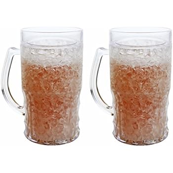 Amazon.com | Double Wall Gel Frosty Freezer Mugs Large 22oz, Set of Two ...