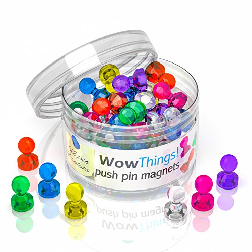 Buy Push Pin Magnets, 42 Pack Assorted Colored Kitchen Office Magnets ...