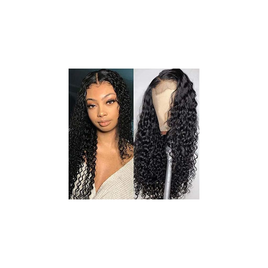 Siji Mei 16 inch Lace Front Wigs Human Hair 4×4 Brazilian Curly ...