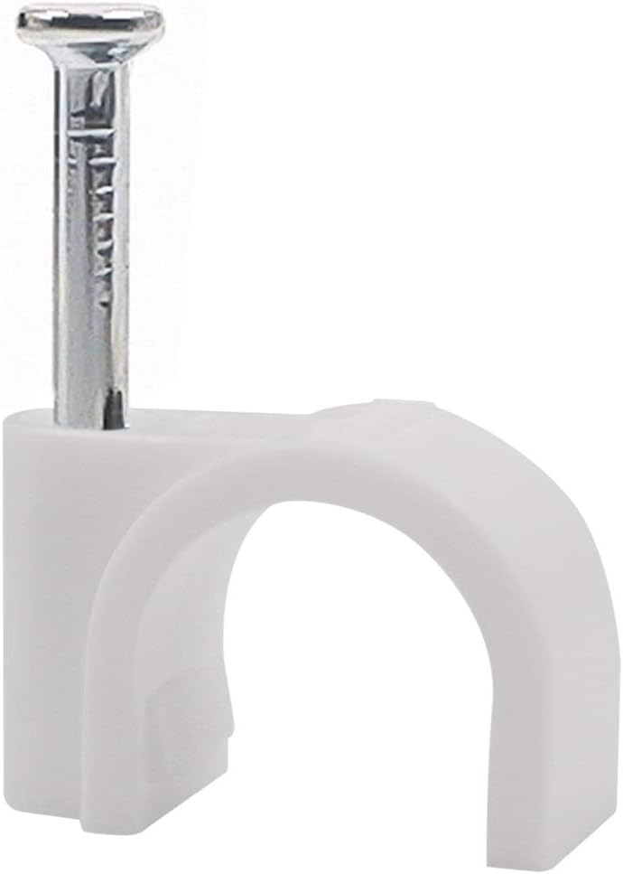 Round Cable Clips 10mm White - Pack of 100: Amazon.co.uk: DIY & Tools