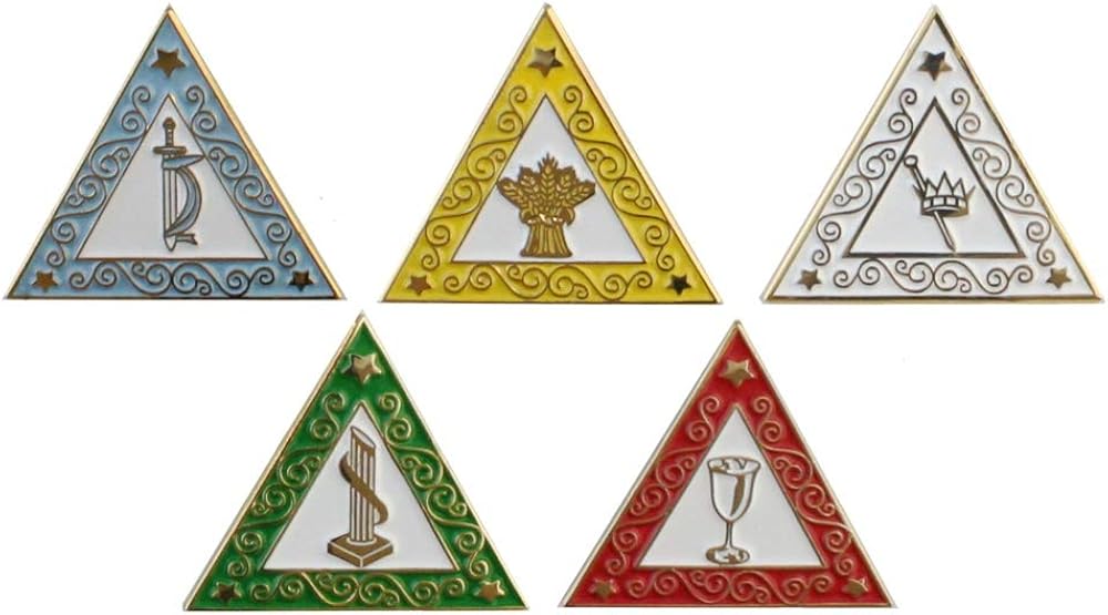 Amazon.com: OES Eastern Star Point Set Triangle Lapel Pin One Inch Gold ...