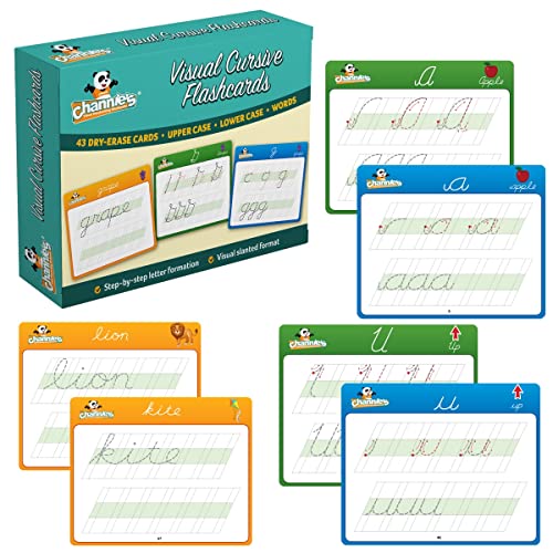 Channie’s Visual Cursive Handwriting Flashcards, 43 Dry-Erase ...