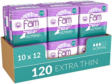 Fam Maxi Sanitary Pad Folded with Wings Normal 10 pads, 12 Packs price ...