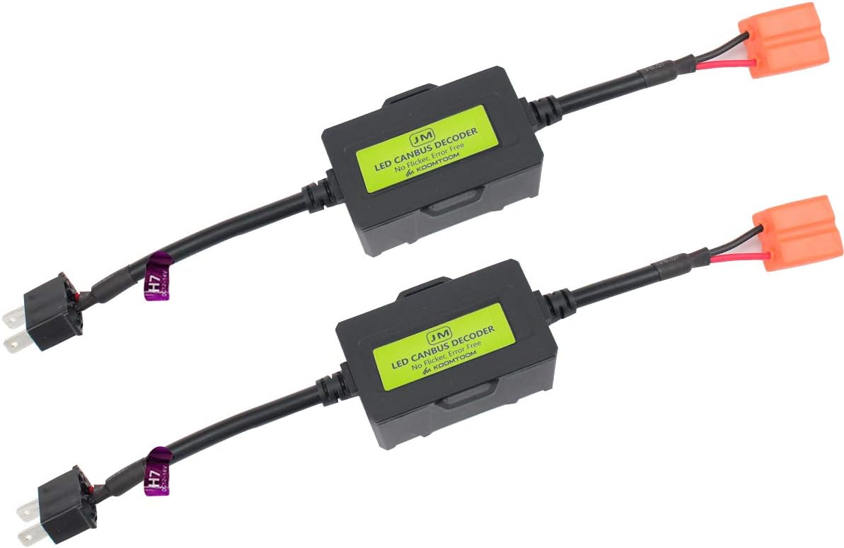 KOOMTOOM H7 LED Load Resistive Connectors LED Bulbs Anti Glare Headlamp ...