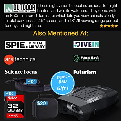 Runelk Night Vision Binoculars Goggles -7 IR Levels-1080P Ultra Full HD ...