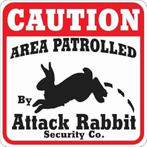 Amazon.com : Attack Rabbit Sign : Garden & Outdoor