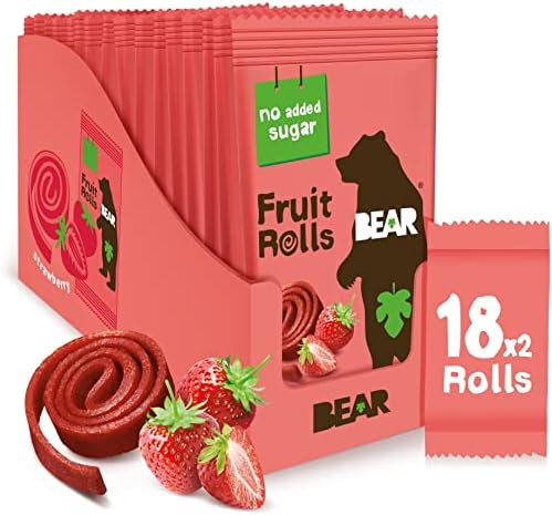BEAR Fruit Rolls Strawberry - 100% Natural Ingredients - No added sugar ...