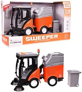 FUN LITTLE TOYS Street Sweeper Toy 1:16 Friction Powered Toy Trucks ...