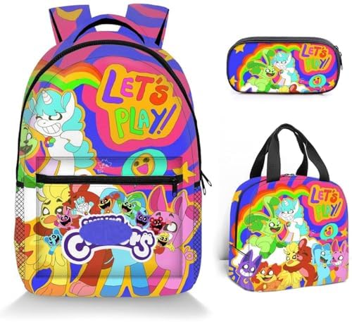 Smiling Critters series,Smiling Critters Anime Backpacks,3-piece set ...