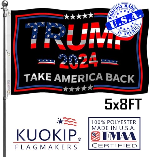 Double Sided Black Trump 2024 Flag 5x8 Made in USA Outdoor Heavy Duty 3 ...