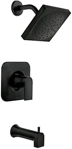 MOEN Genta Single-Handle 1-Spray Tub and Shower Faucet in Matte Black (Valve Included ...