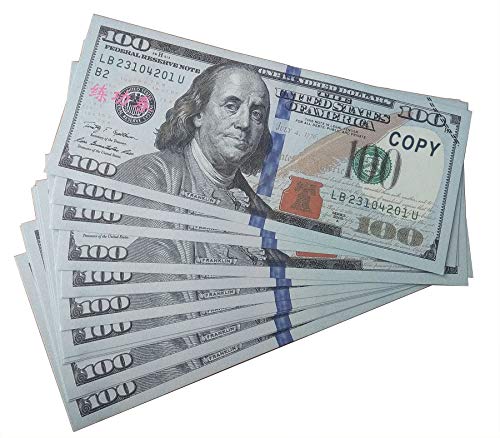 Motion Picture Money Prop Money Play Money (50pcs $100's and 50pcs $20 ...