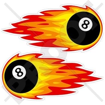 Amazon.com: FLAMING EIGHT BALL 8 Billiards Pool, Fireball Fire 7,1 ...