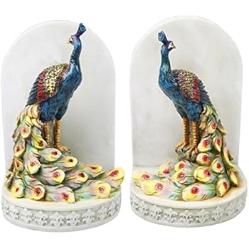 Amazon.com: Gifts & Decor Peacock Bookends Office Library Decor ...