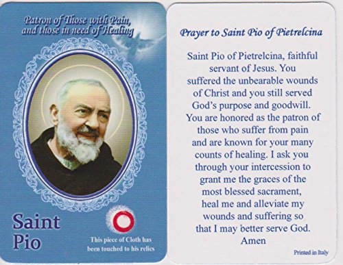 L&M Laminated Healing Saint Holy Prayer Card With 3rd Class Relic, 3 3/ ...